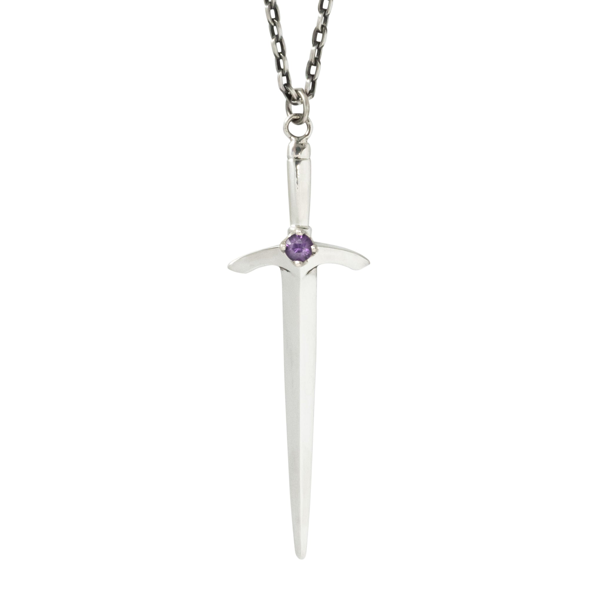 Sword Necklace with Gemstone- Sterling Silver | Futaba Hayashi
