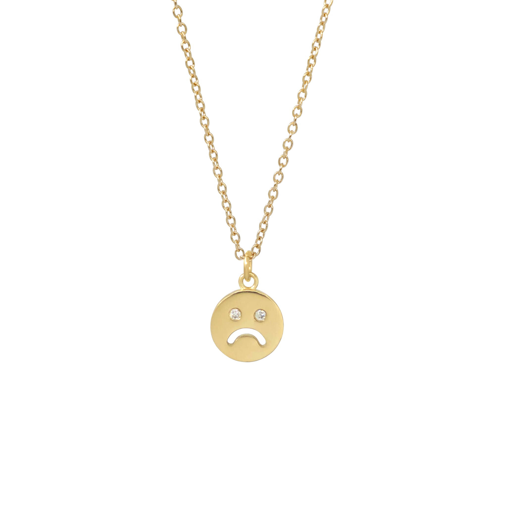 Sad Face Necklace - 14k Yellow Gold | Futaba Hayashi