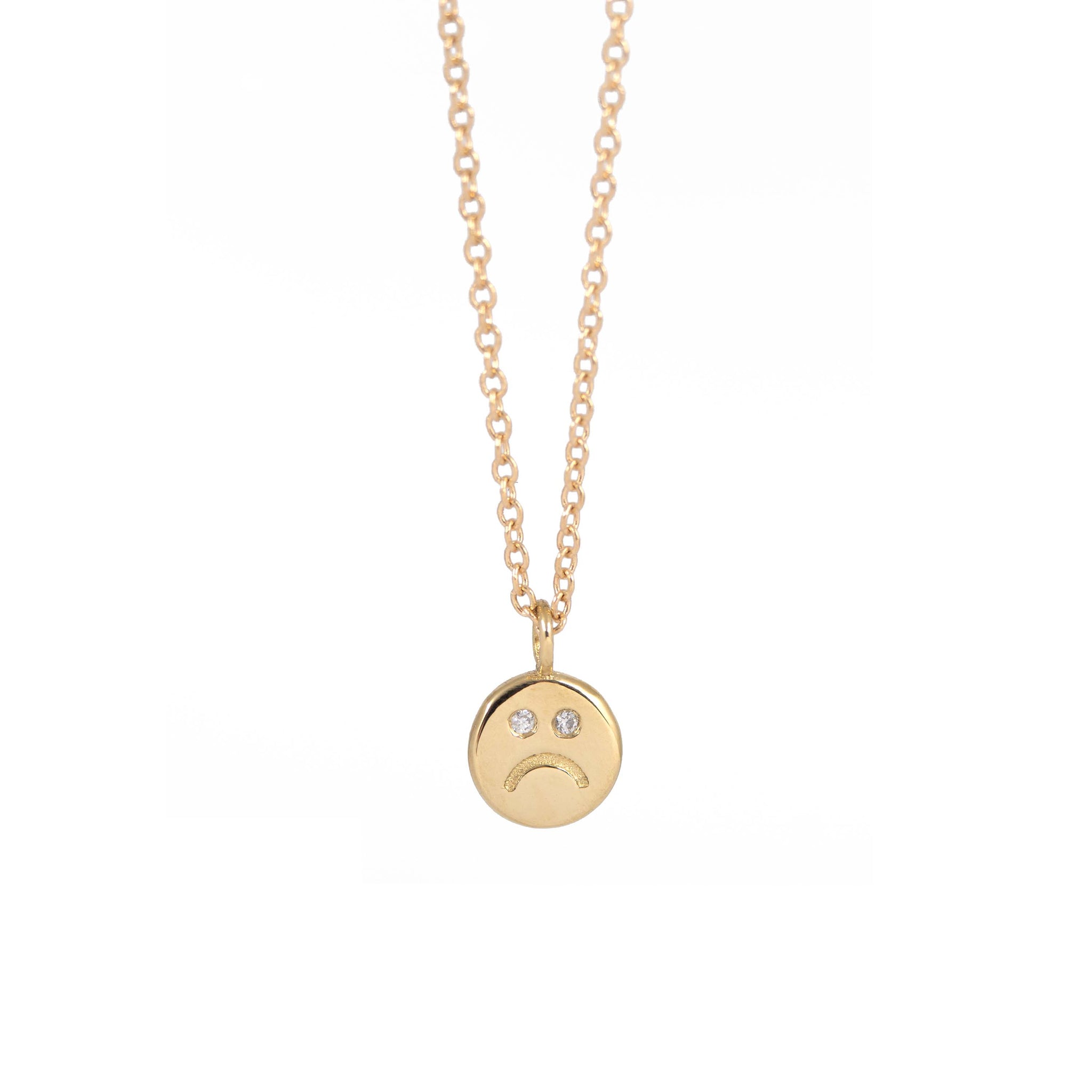 Sad Face Necklace - 14k Yellow Gold | Futaba Hayashi