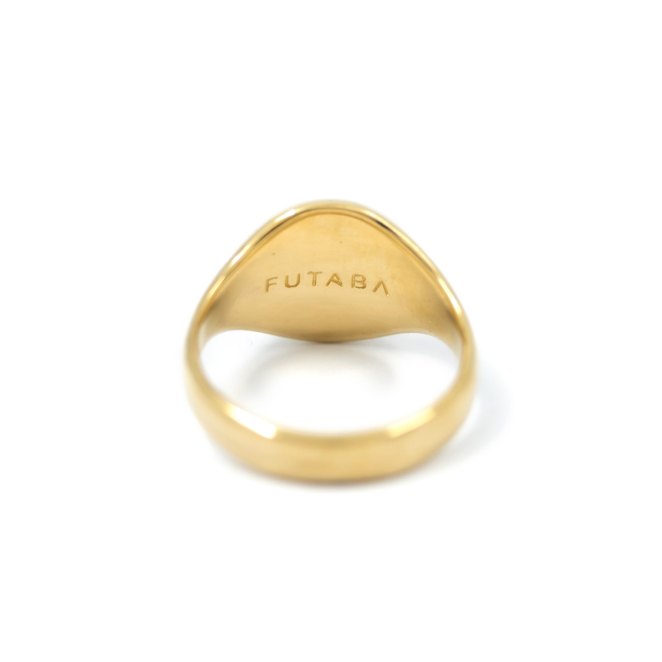 Sad Face Signet Ring - 14K Yellow Gold | Futaba Hayashi
